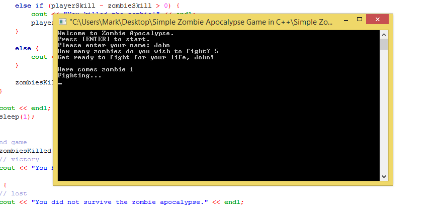 Simple Zombie Apocalypse Game In C Free Source Code Sourcecodester